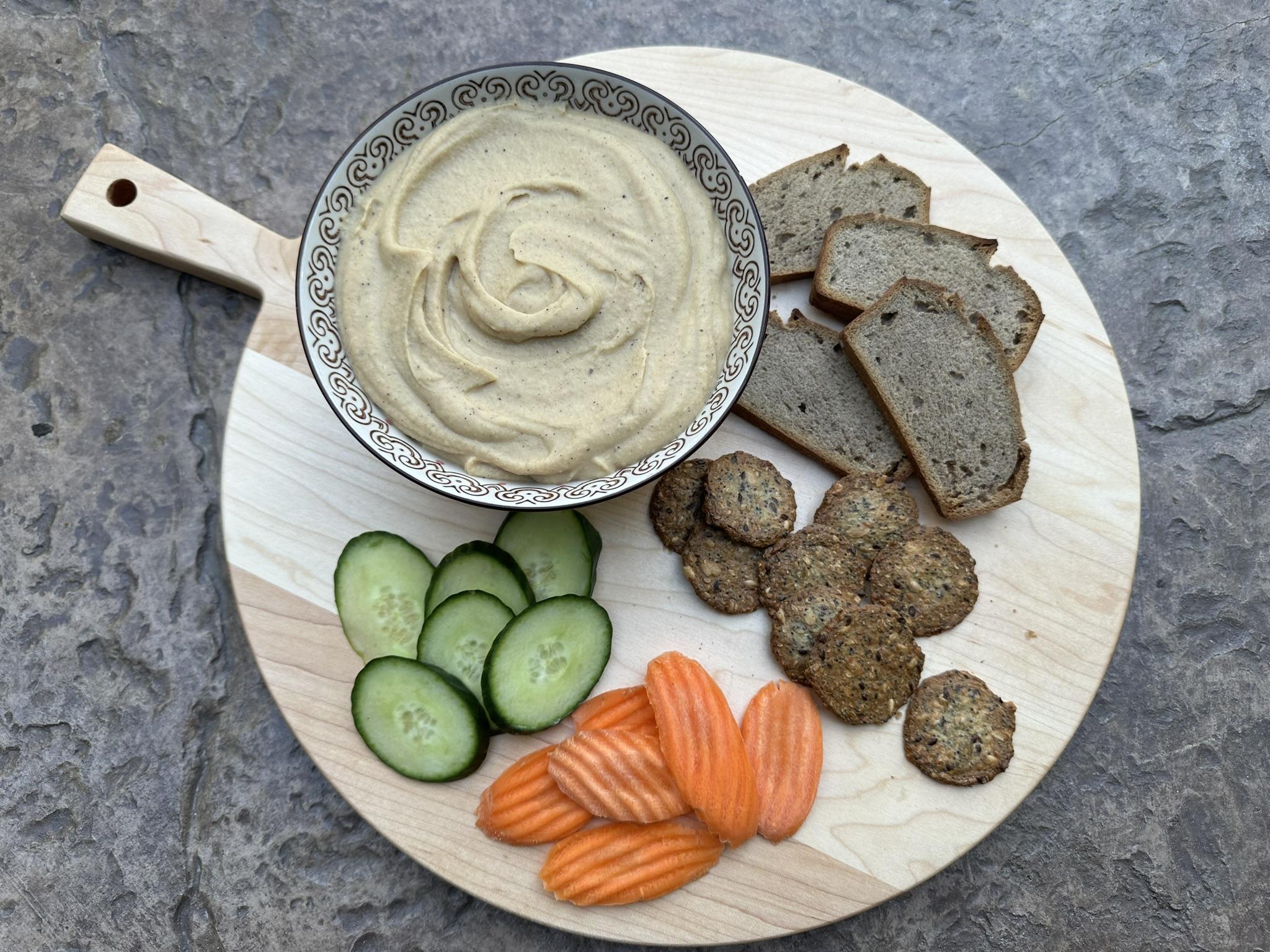 Roasted Garlic Hummus Board - Nutmeg Notebook