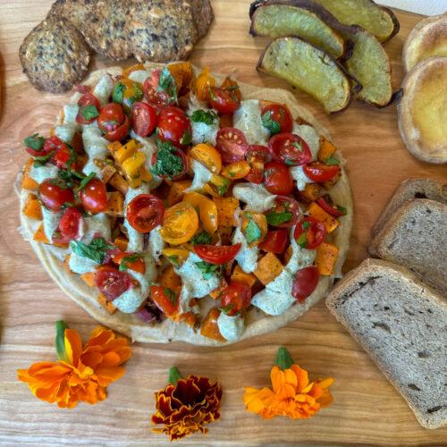 Roasted Garlic Hummus Board - Nutmeg Notebook