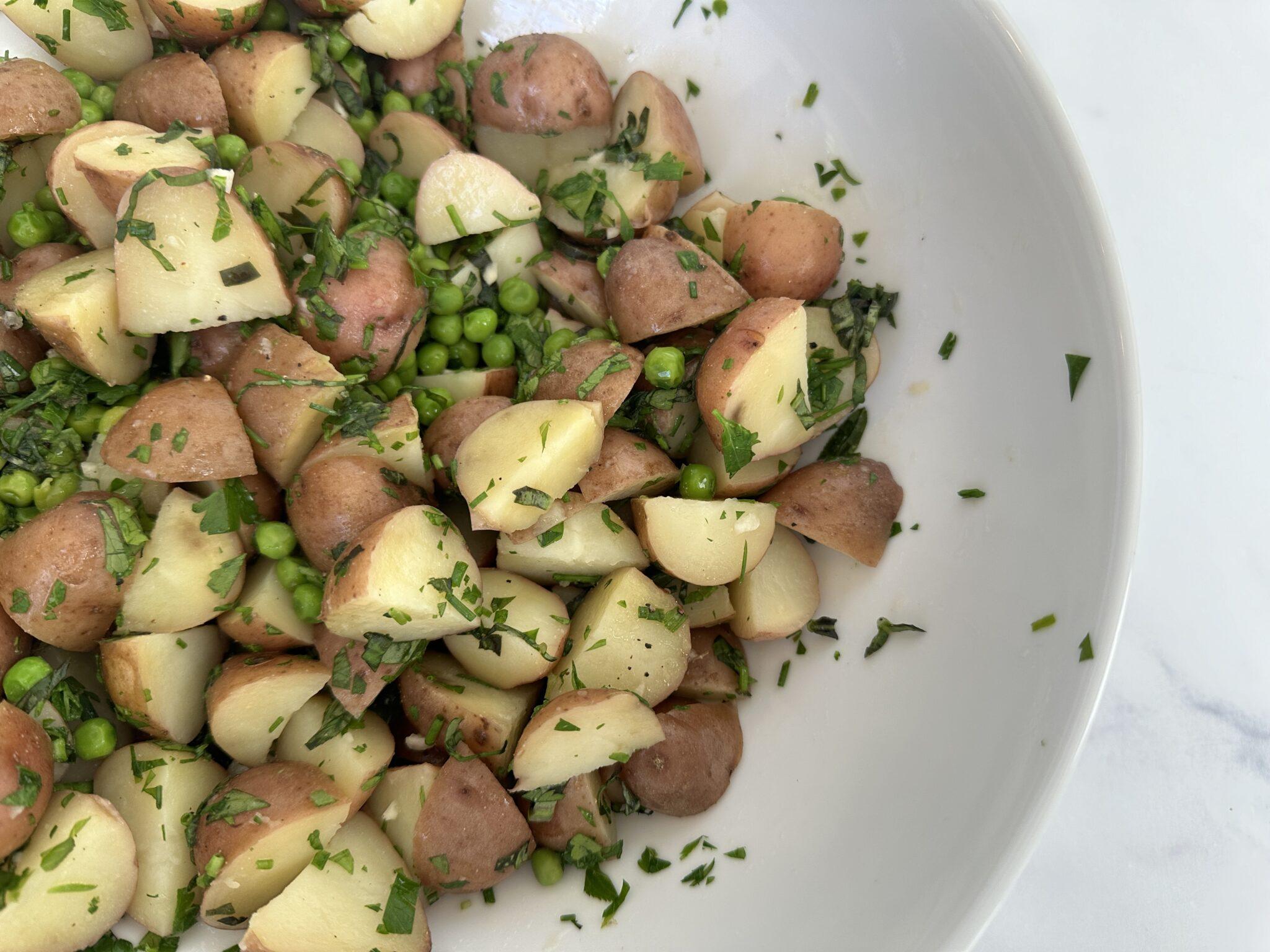 Tangy Potato & Pea Salad - Nutmeg Notebook