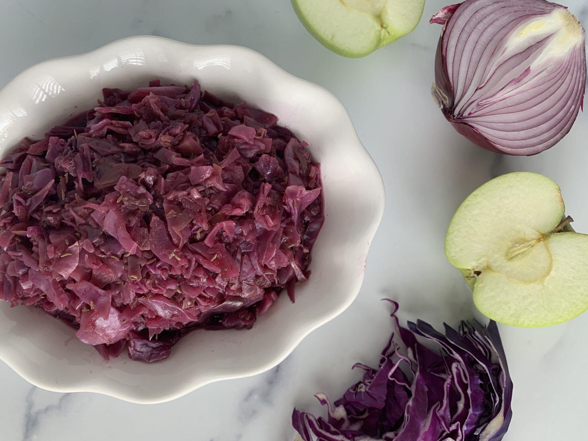 Braised Red Cabbage & Apples No Oil - Nutmeg Notebook